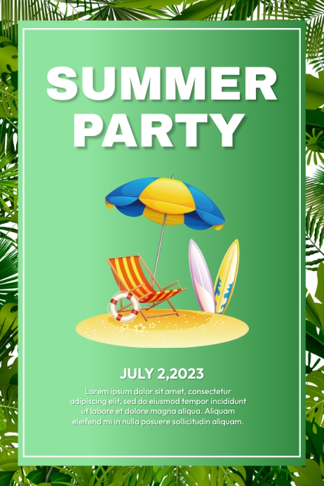Summer Party Ads Template | PosterMyWall