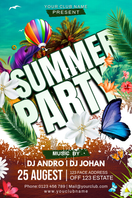 Summer Party Banner Template | PosterMyWall