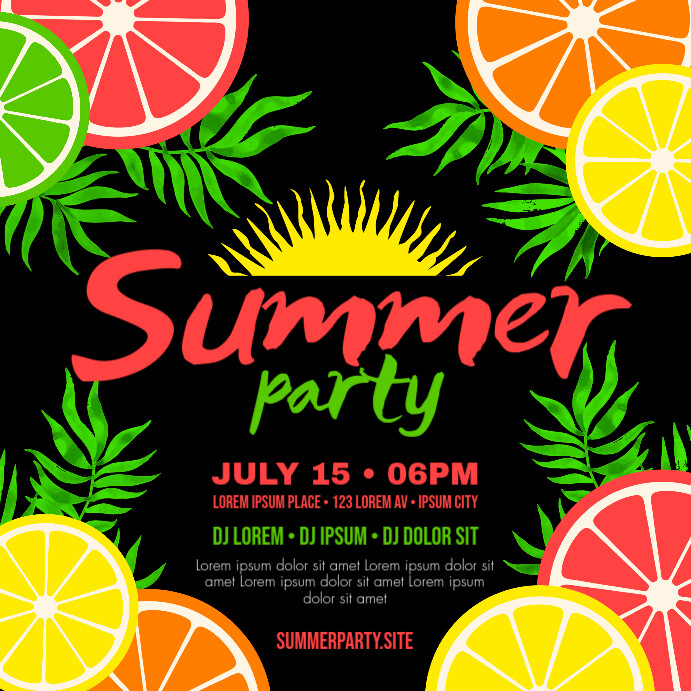 SUMMER PARTY BANNER Template | PosterMyWall