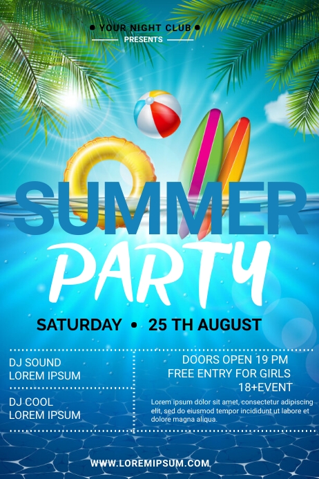 SUMMER PARTY BANNER TEMPLATE | PosterMyWall
