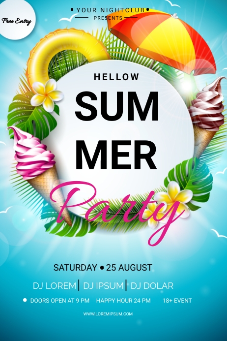 SUMMER PARTY BANNER TEMPLATE | PosterMyWall