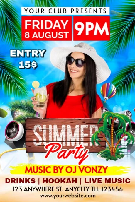 Summer Party Celebration Poster Template Design | PosterMyWall