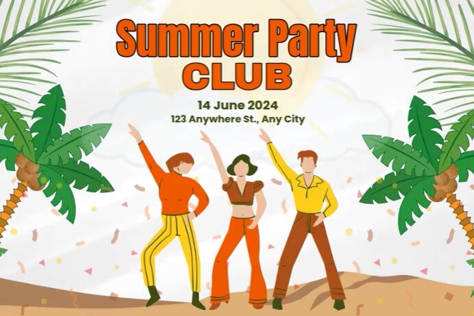 Summer Party Club Video Ads Template | PosterMyWall
