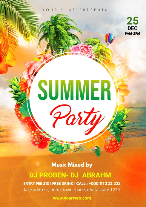 Summer party Template | PosterMyWall