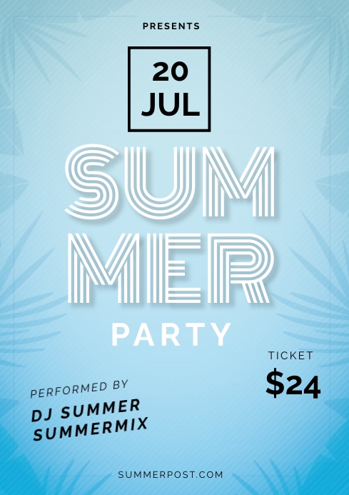 SUMMER PARTY Template | PosterMyWall