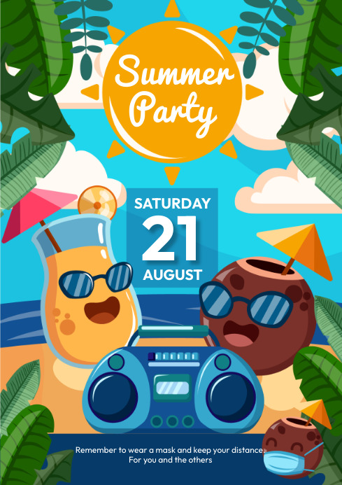SUMMER PARTY Template | PosterMyWall