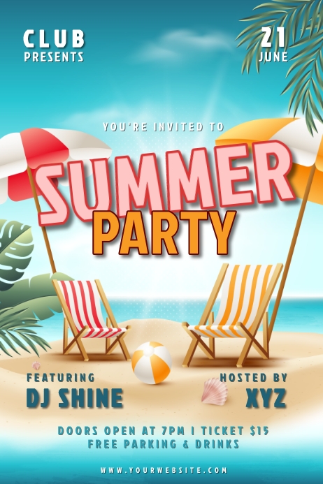 SUMMER PARTY Template | PosterMyWall