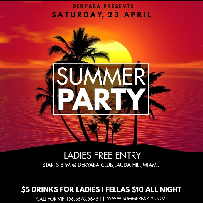 SUMMER PARTY Template | PosterMyWall