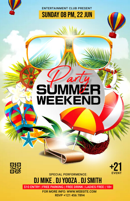 SUMMER PARTY Template | PosterMyWall