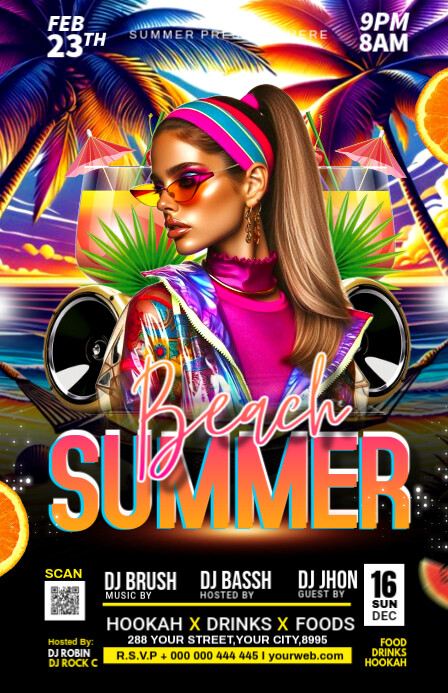 SUMMER PARTY Template | PosterMyWall