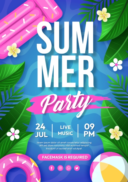 SUMMER PARTY Template | PosterMyWall