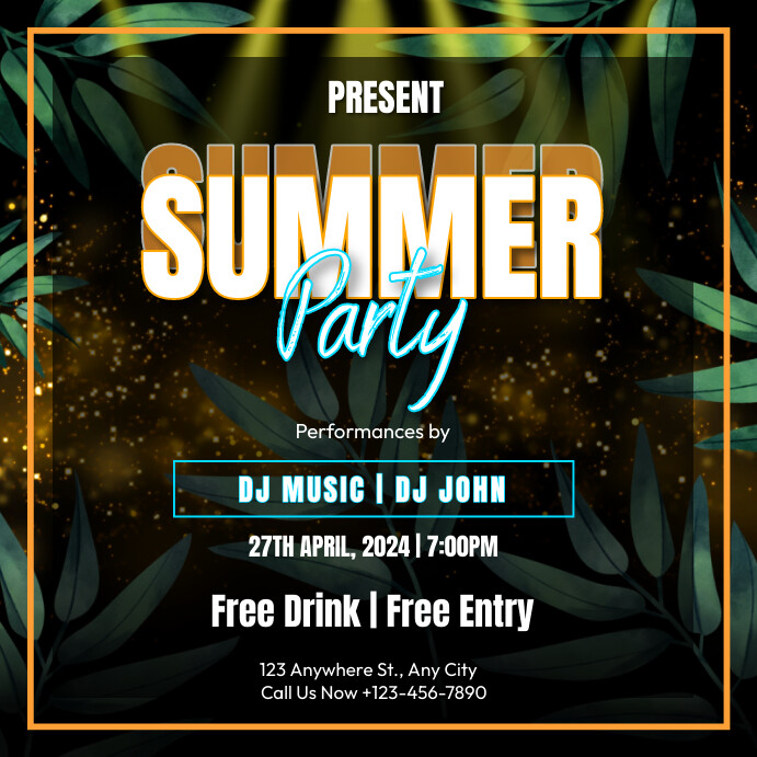 Summer party Template | PosterMyWall