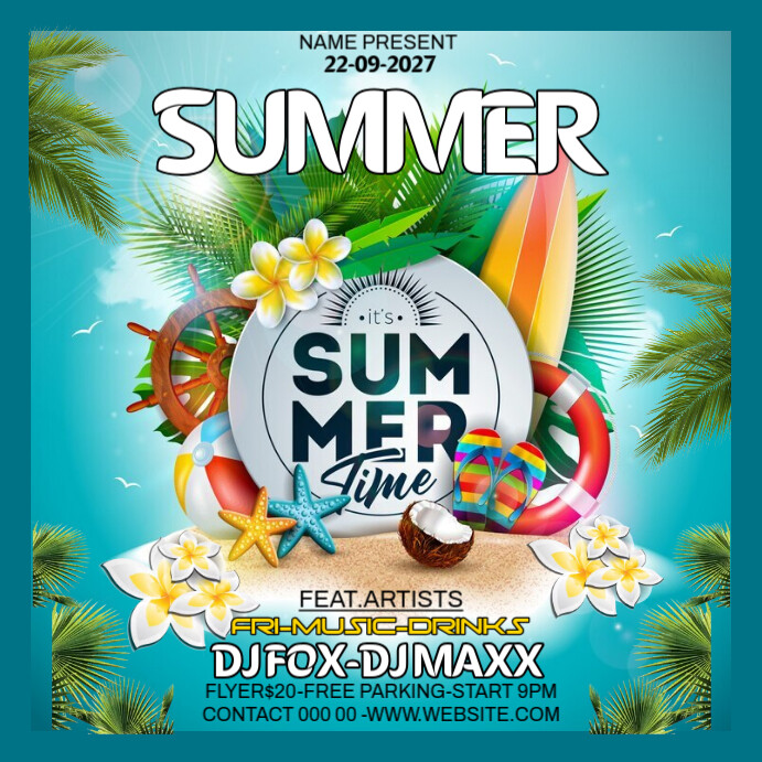 Summer party Template | PosterMyWall