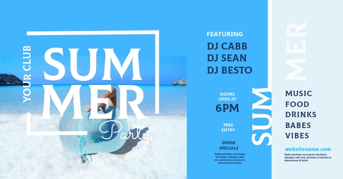 Summer Party Facebook Shared Image Template | PosterMyWall