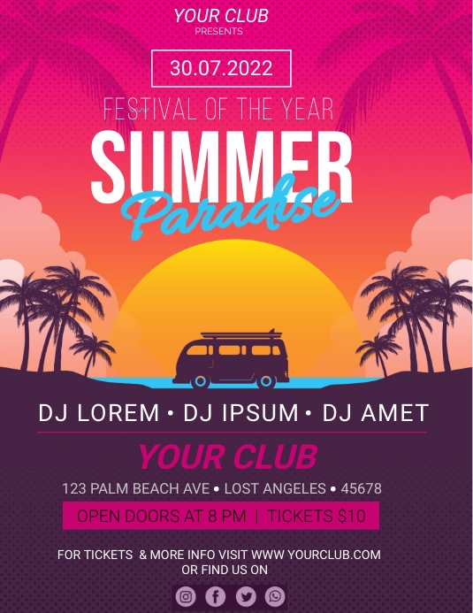 De Plantilla de Flayer de Fiesta de Verano | PosterMyWall