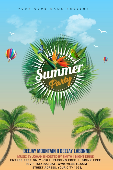 Summer party flyer Template | PosterMyWall