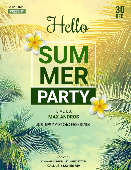 Summer Party Flyer Template | PosterMyWall