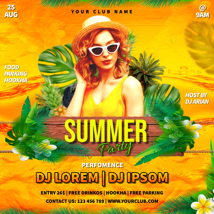 summer party flyer Template | PosterMyWall