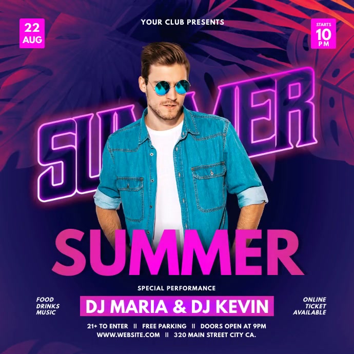 Summer Party Flyer Instagram Post Template | PosterMyWall