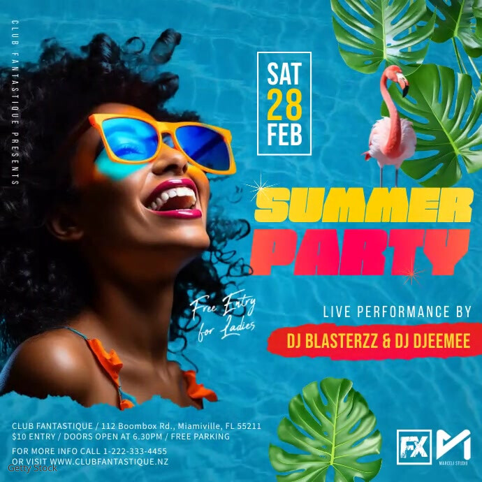 Summer Party Flyer Invitation Ad Social Media Template | PosterMyWall