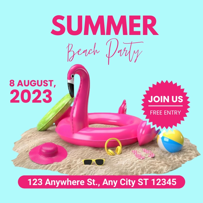 Summer Party Instagram Template | PosterMyWall