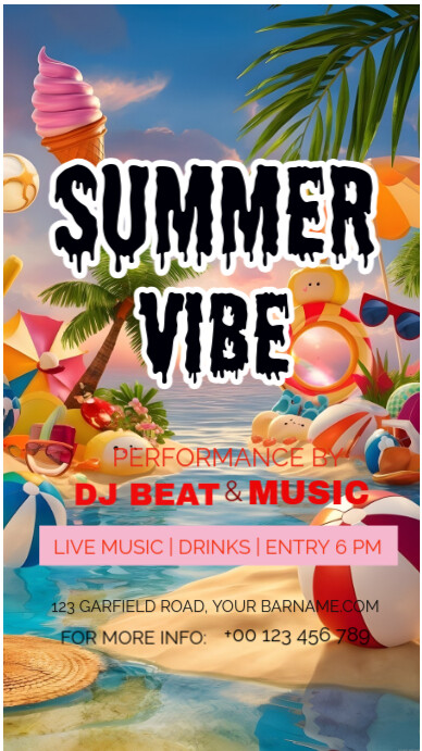 Summer Party Instagram Story Template | PosterMyWall