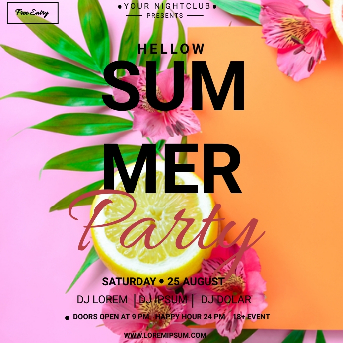 SUMMER PARTY INSTRAGRAM TEMPLATE | PosterMyWall