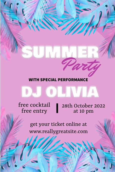 Summer Party Invitation Template | PosterMyWall