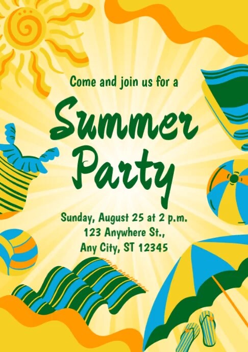 Summer Party Printable Invitations How To Throw A Block Party + A Free