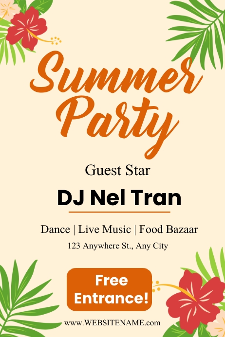 Summer Party Invitation Template | PosterMyWall