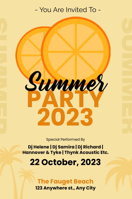 Summer Party Invitation Template | PosterMyWall