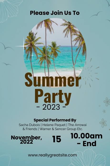 Summer Party Invitation Template | PosterMyWall
