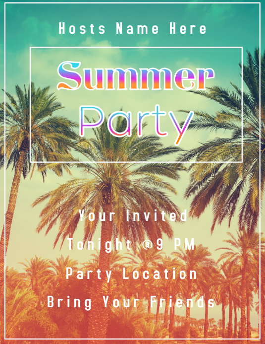 Summer Party Invitation Template | PosterMyWall