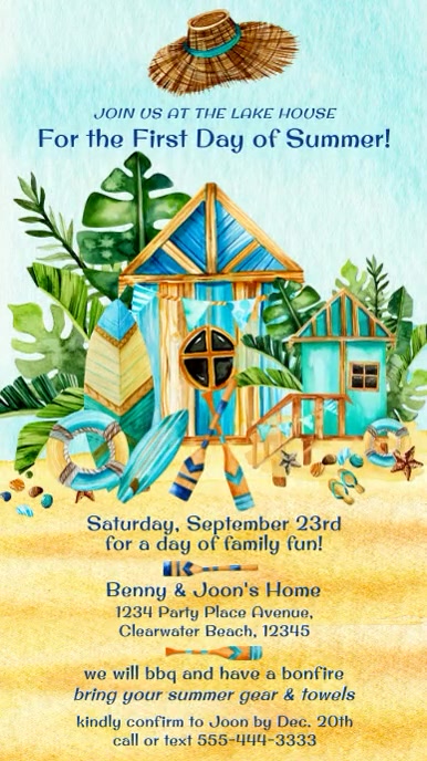 Summer Party Invitation Template | PosterMyWall