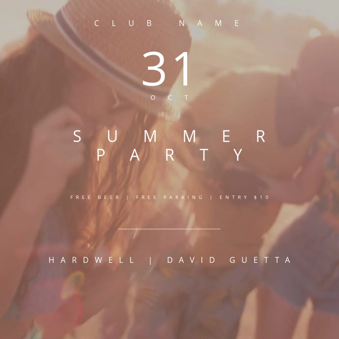 Summer Party Motion Poster Template | PosterMyWall