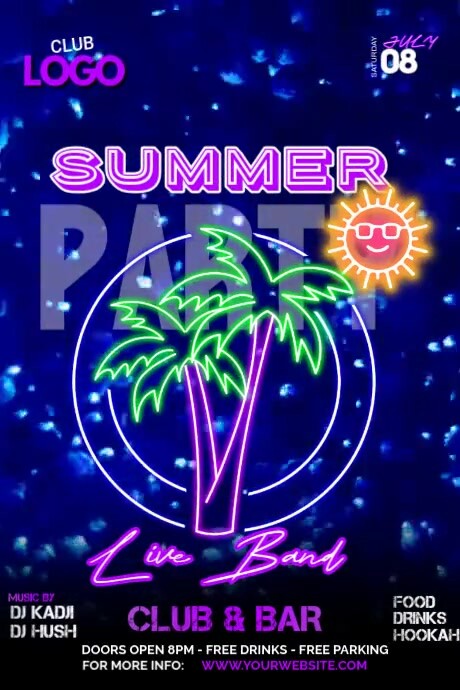 Copy of Summer Party Neon | PosterMyWall