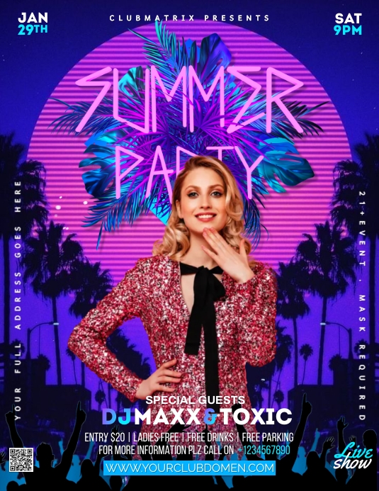 Summer party night Template | PosterMyWall