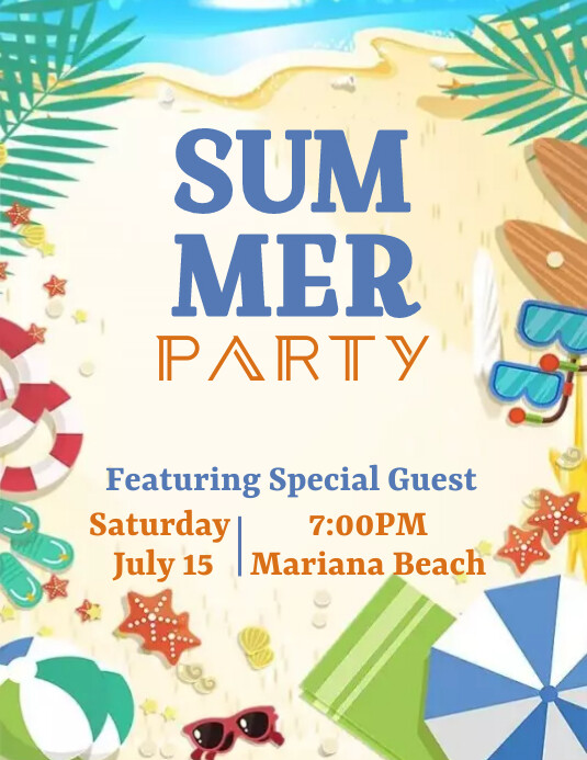 Plantilla de Summer Party Pamflet | PosterMyWall