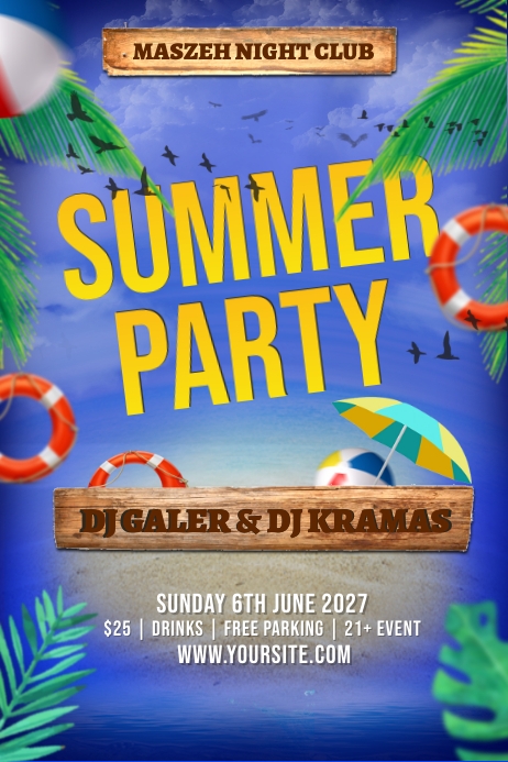 Summer Party Poster Design Template | PosterMyWall
