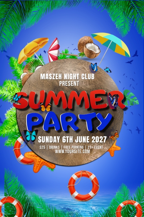 Summer Party Poster Template | PosterMyWall