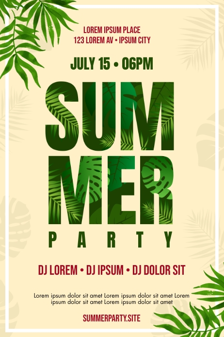 SUMMER PARTY POSTER Template | PosterMyWall