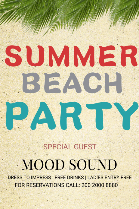 Summer Party Poster Template | PosterMyWall