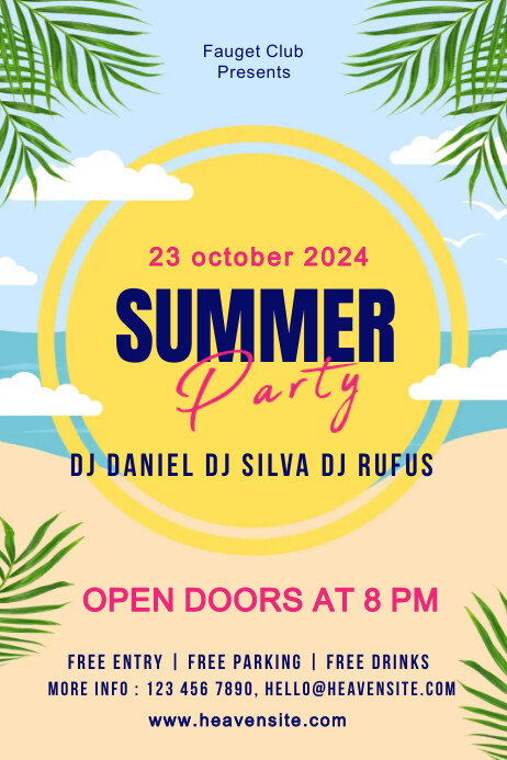summer party poster/pool party/vacation post Template | PosterMyWall