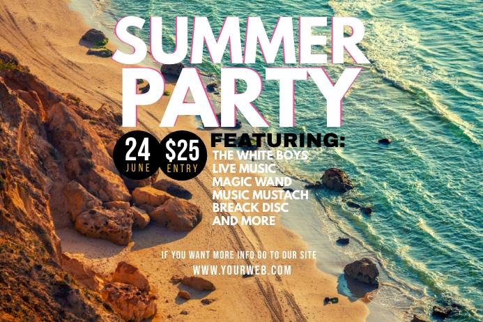 SUMMER PARTY POSTER TEMPALTE.R Template | PosterMyWall