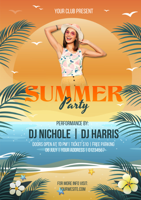 Summer Party Poster Template | PosterMyWall