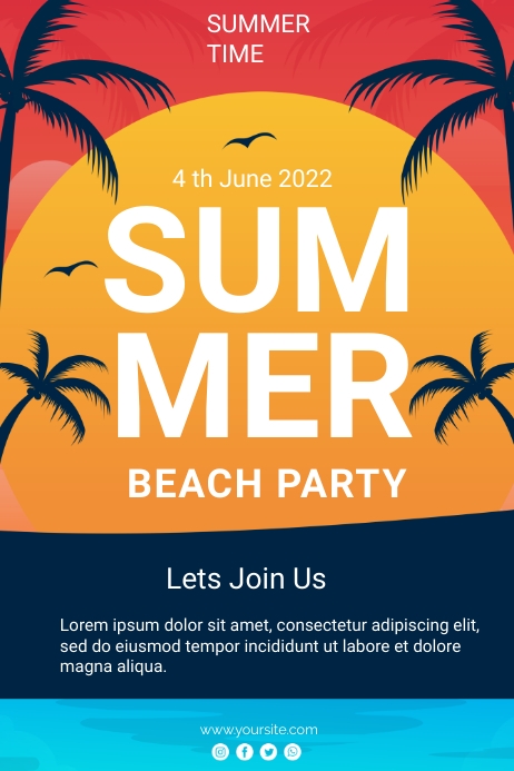 Copy of SUMMER PARTY POSTER TEMPLATE | PosterMyWall