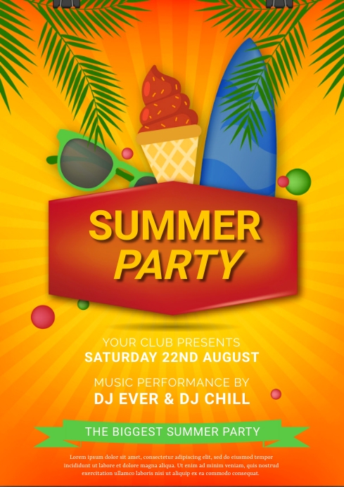 SUMMER PARTY TEMPLATE | PosterMyWall