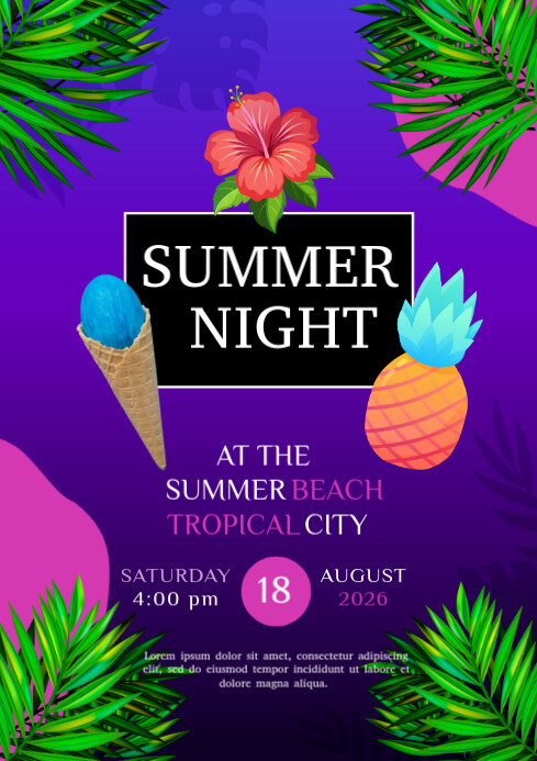 SUMMER PARTY TEMPLATE Modelo | PosterMyWall