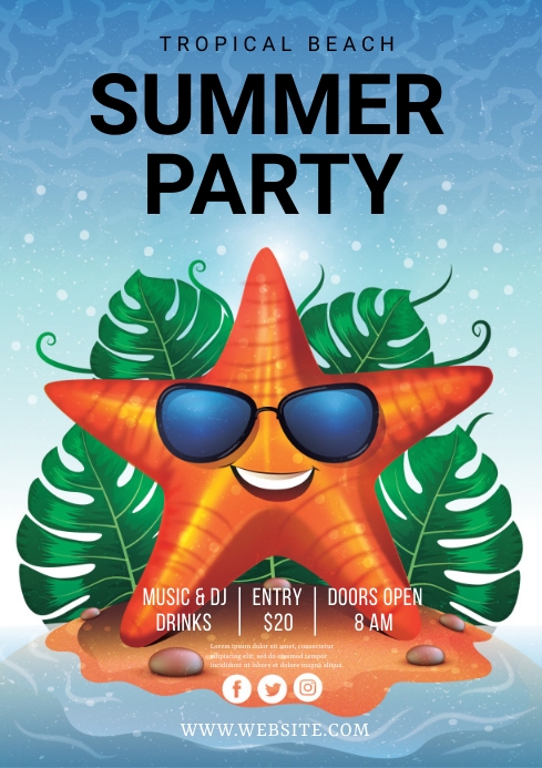 SUMMER PARTY TEMPLATE | PosterMyWall