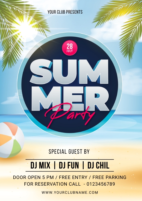 SUMMER PARTY TEMPLATE | PosterMyWall